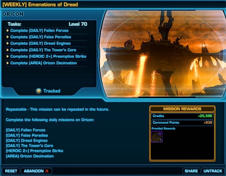 SWTOR Oricon Story and Daily Area Guide - VULKK.com