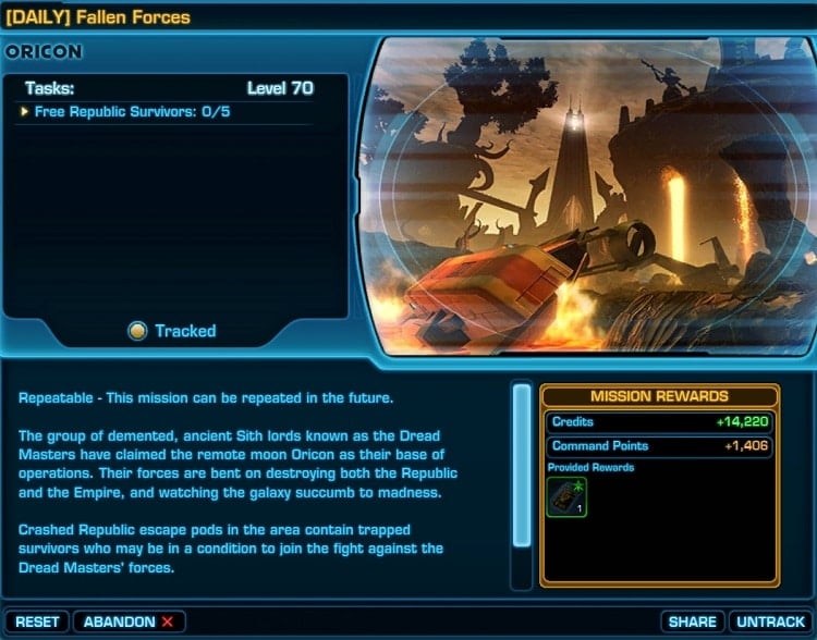 SWTOR Oricon Story and Daily Area Guide - VULKK.com