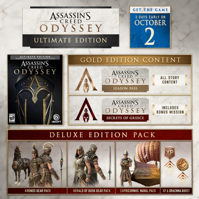 AC Odyssey Editions and Season Pass Contents - VULKK.com