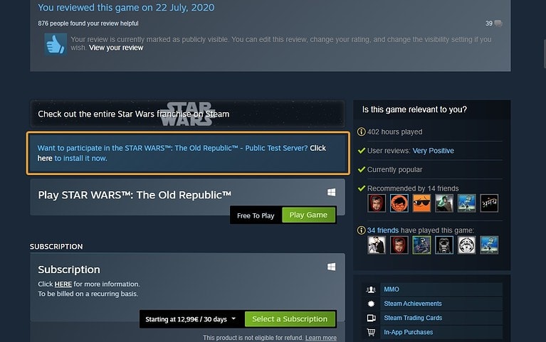 How to Access SWTOR PTS, copy your Characters and UI - VULKK.com