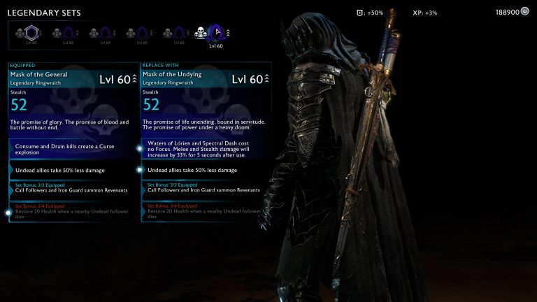 Shadow of War: All New Legendary Masks and Servant's Blackened Armor ...