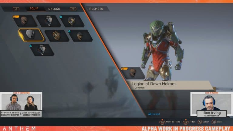 ANTHEM Appearances and Cosmetic Outfits Guide - VULKK.com