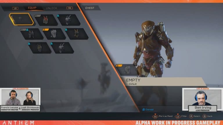 ANTHEM Appearances and Cosmetic Outfits Guide - VULKK.com