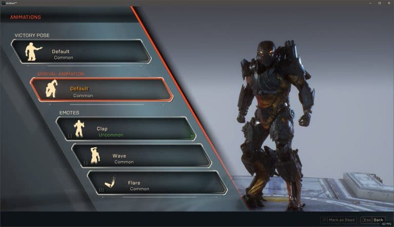 ANTHEM Appearances and Cosmetic Outfits Guide - VULKK.com