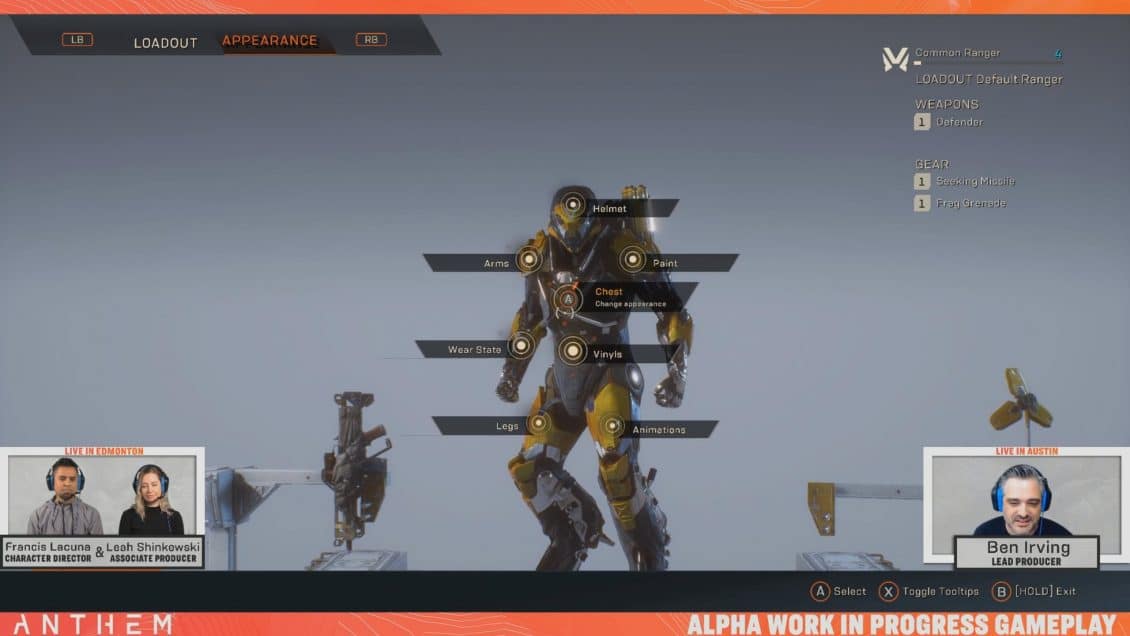 ANTHEM Appearances and Outfits Guide - VULKK.com