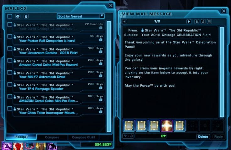 How to get the SWTOR Celebration Cantina 2019 Rewards - VULKK.com