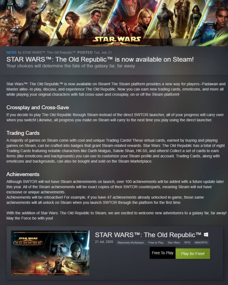SWTOR Roadmap for 2020 (second half): What comes next - VULKK.com