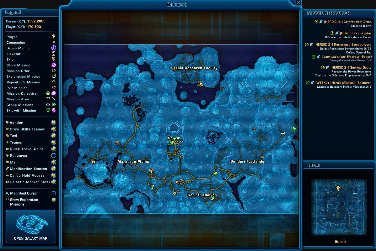 SWTOR Map and Utility Bars Guide - VULKK.com