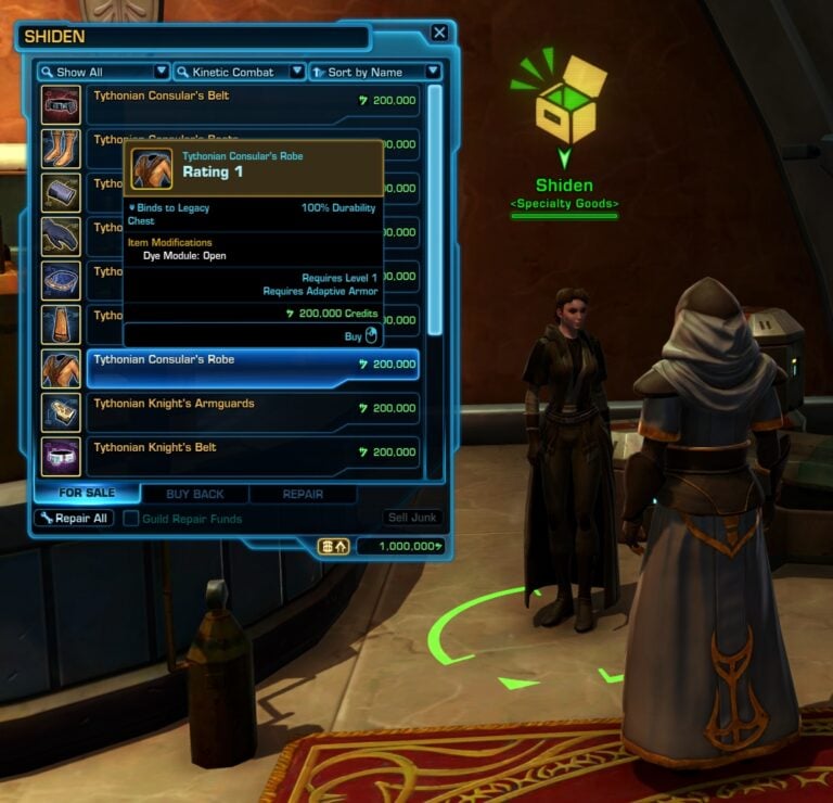 SWTOR Armor Sets Catalog: All Planetary Specialty Goods Vendors - VULKK.com