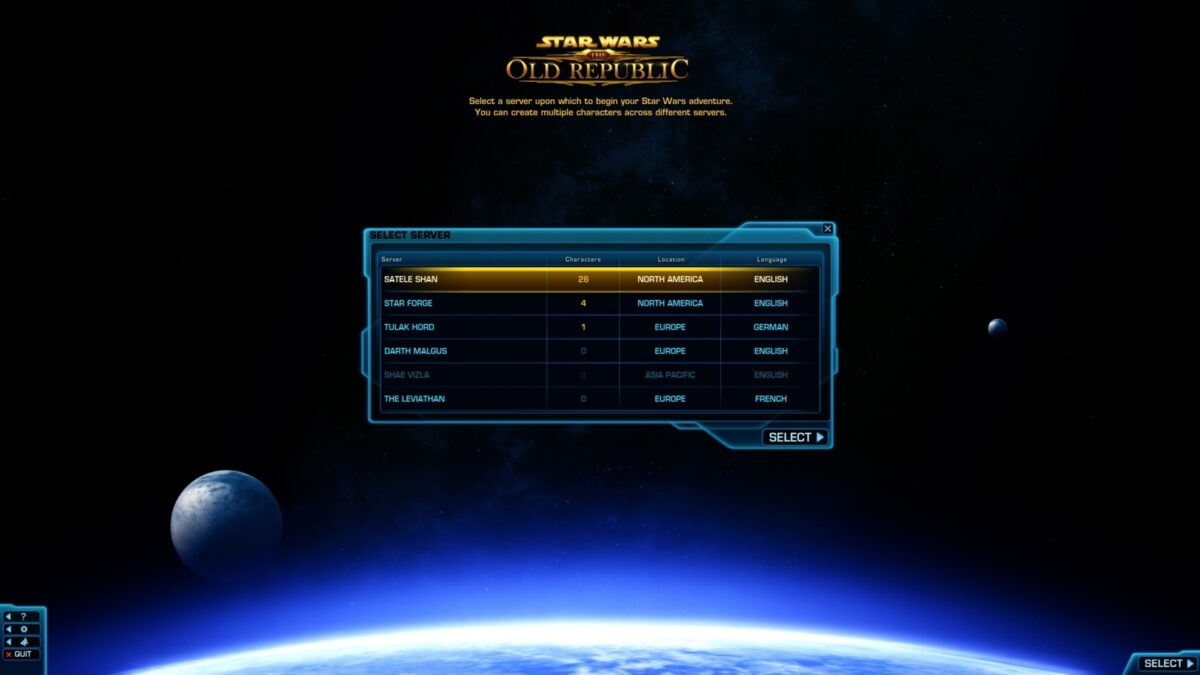 How to Start Out or Transfer a Character on a New SWTOR Server - VULKK.com