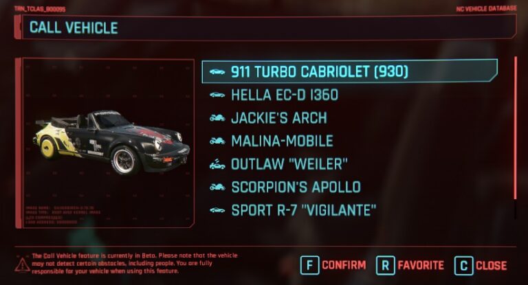 How to get the Porsche 911 Turbo Cabriolet in Cyberpunk 2077 - VULKK.com