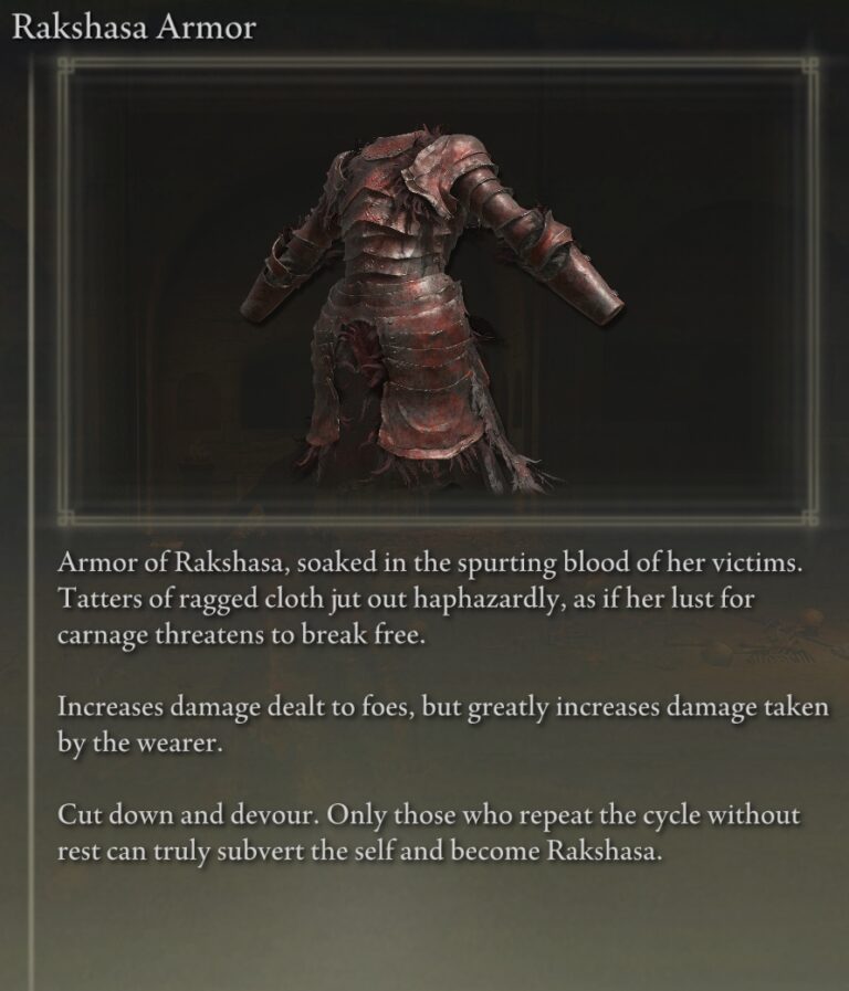 Rakshasa Armor Set and Rakshasa Great Katana: Overview & Stats - VULKK.com