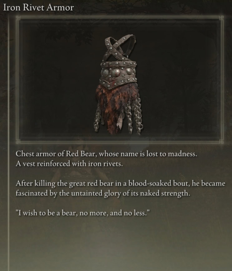 Iron Rivet Armor and Red Bear Items: Overview & Stats - VULKK.com