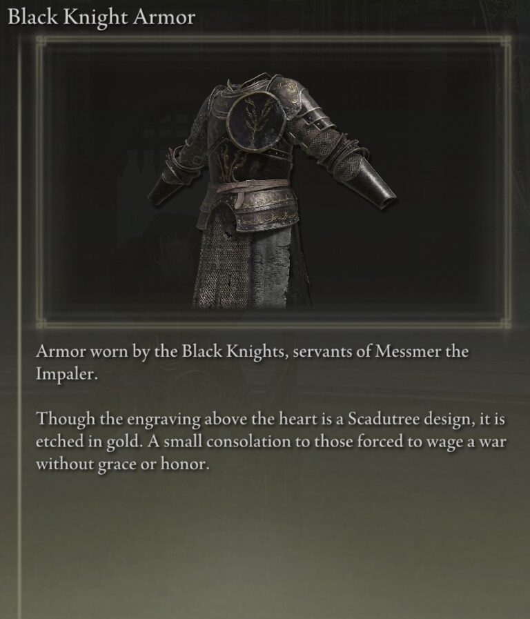 Black Knight Armor Set and Weapons: Overview & Stats - VULKK.com