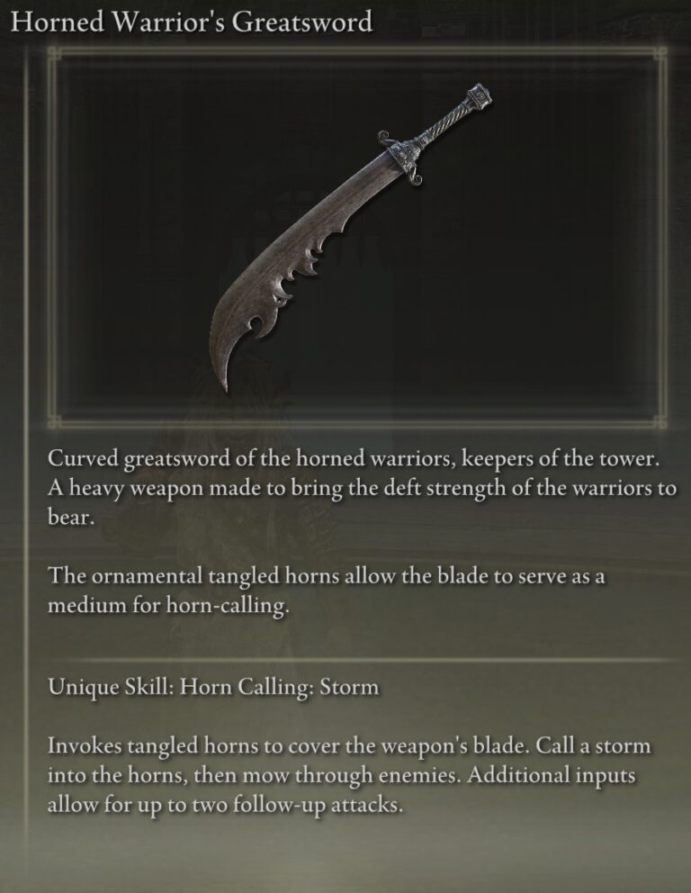 Divine Beast Warrior Armor Set and Horned Warrior Greatsword: Overview ...