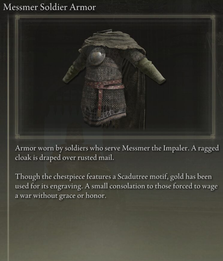 Shadow of the Erdtree All Messmer's Soldiers Armor Sets and Equipment ...