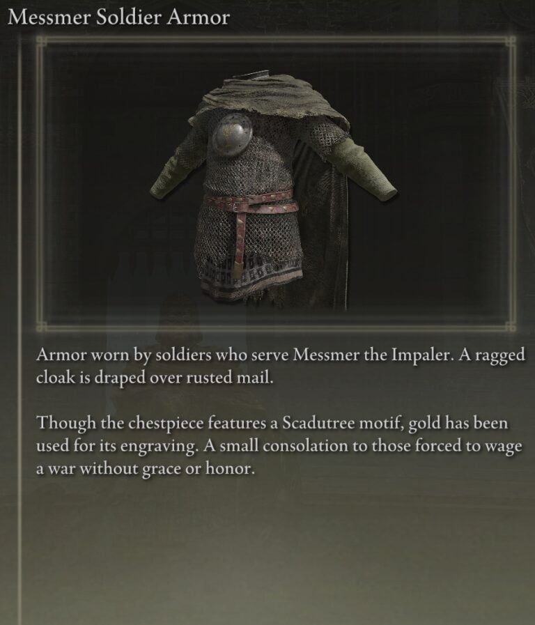 Shadow of the Erdtree All Messmer's Soldiers Armor Sets and Equipment ...