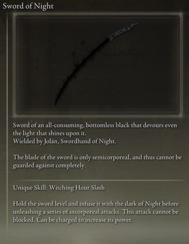 Swordhand of Night Armor Set and Weapons: Overview & Stats - VULKK.com