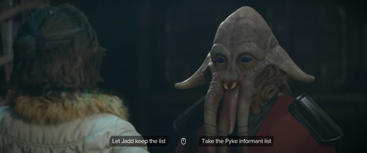 Take the Pyke Informant List or let Jadd keep it: Star Wars Outlaws ...