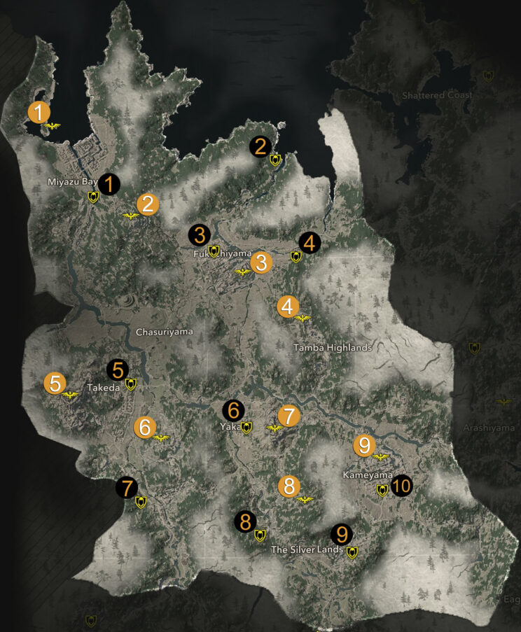 All Viewpoint and Kakurega Locations in Assassin's Creed Shadows ...