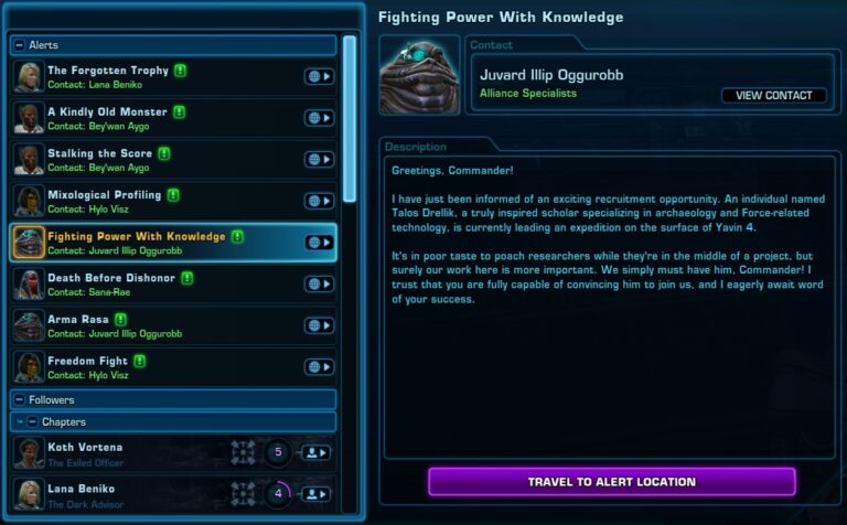 Fighting Power With Knowledge: SWTOR Alliance Alert Walkthrough ...