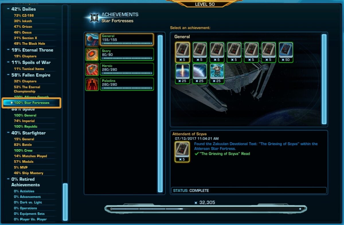 SWTOR Star Fortress Achievements Guide - VULKK.com